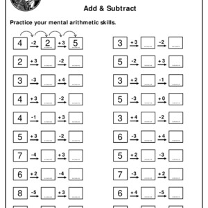 Mental Math Worksheet Bundle for Kids – 10 Printable Horizontal ...