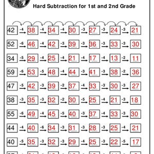 Mental Math Hard Subtraction Worksheets for 2nd and 3rd Grade – 10 ...