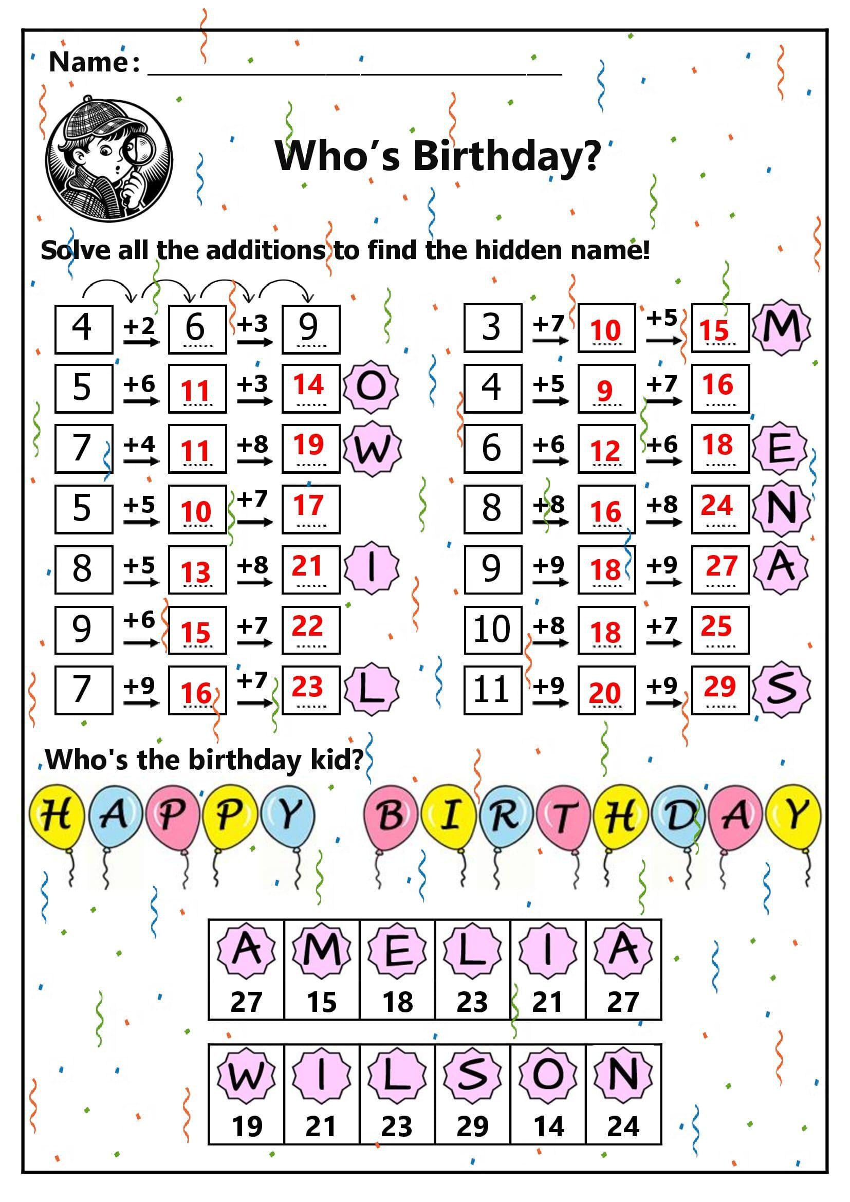 Who’s the Birthday Star? – A Fun Addition Riddle Surprise! | Fun ...