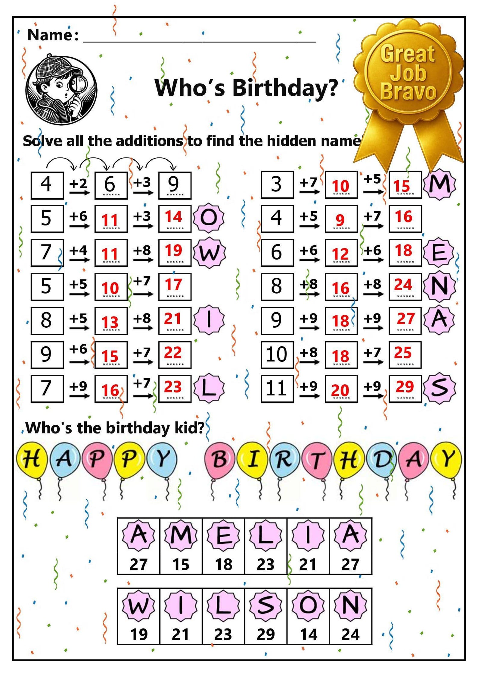 Who’s the Birthday Star? – A Fun Addition Riddle Surprise! | Fun ...