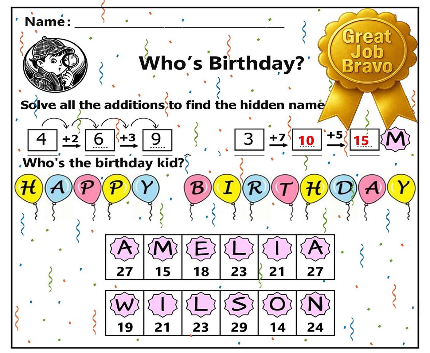 Who’s the Birthday Star? – A Fun Addition Riddle Surprise! | Fun ...