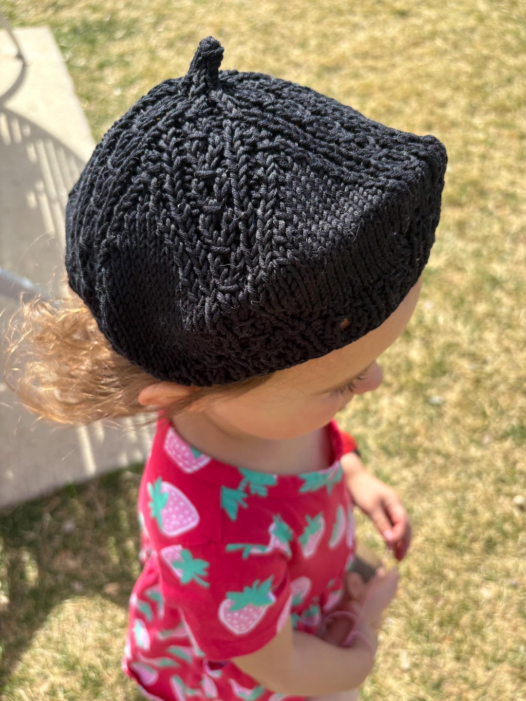 Lacy Knit Kid's Beret--black - Etsy