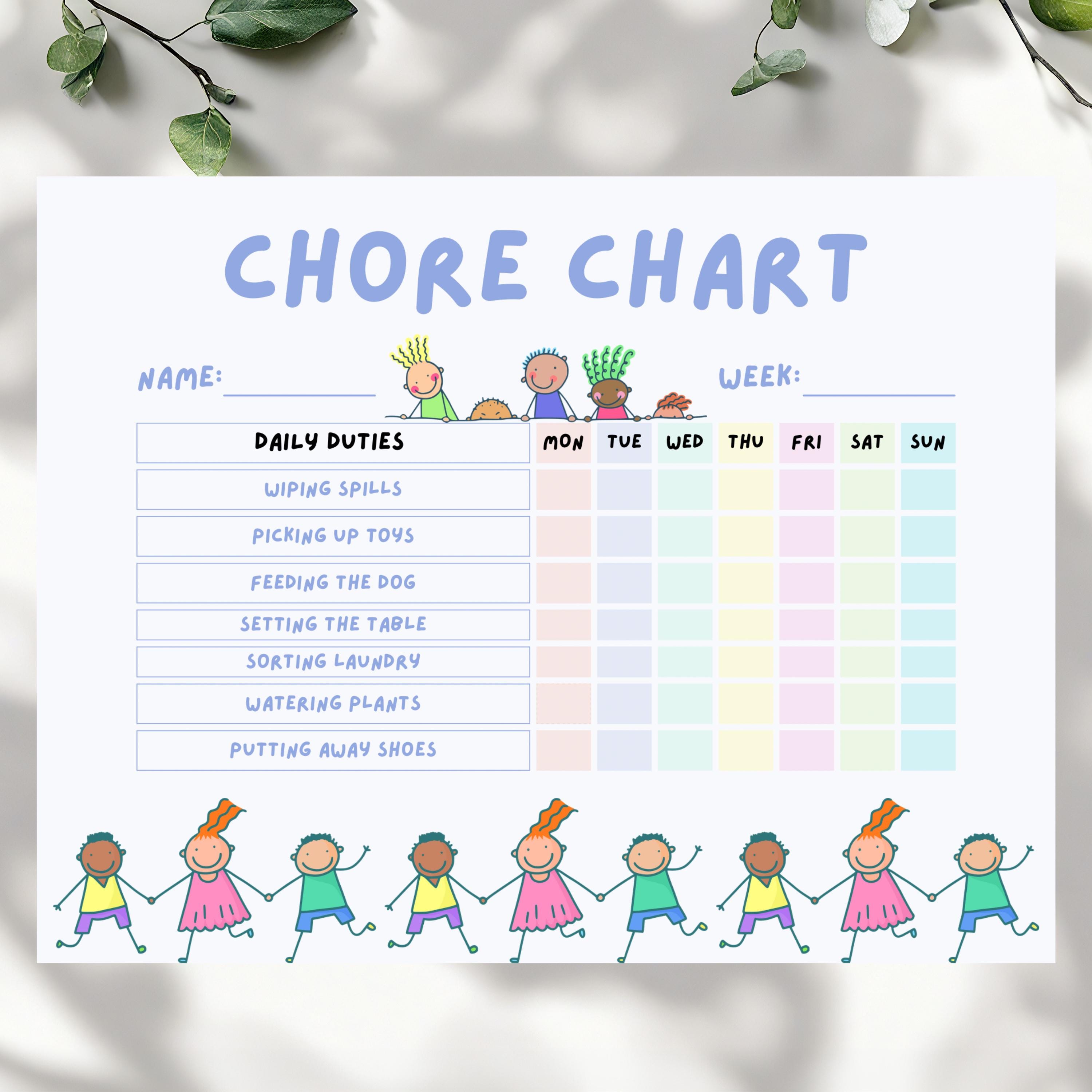 Kids Chore Chart Bundle: Behavior Chart, Punch Card, Weekly Notes ...