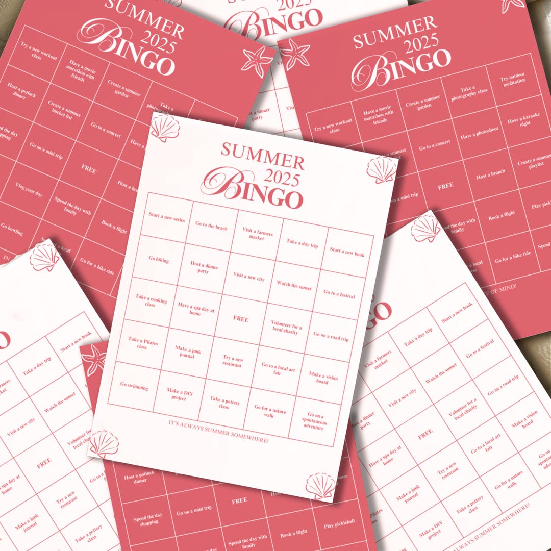 Summer 2025 Vision Board Bingo Template, Goal Setting Bingo Game ...