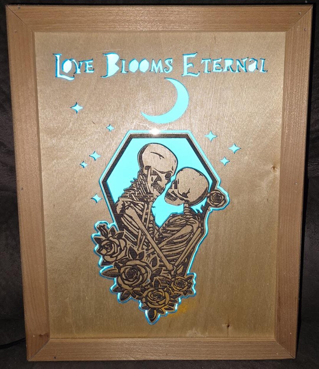 Love Blooms Eternal Gothic Skeleton Coffin Lightbox Nightlight - Etsy