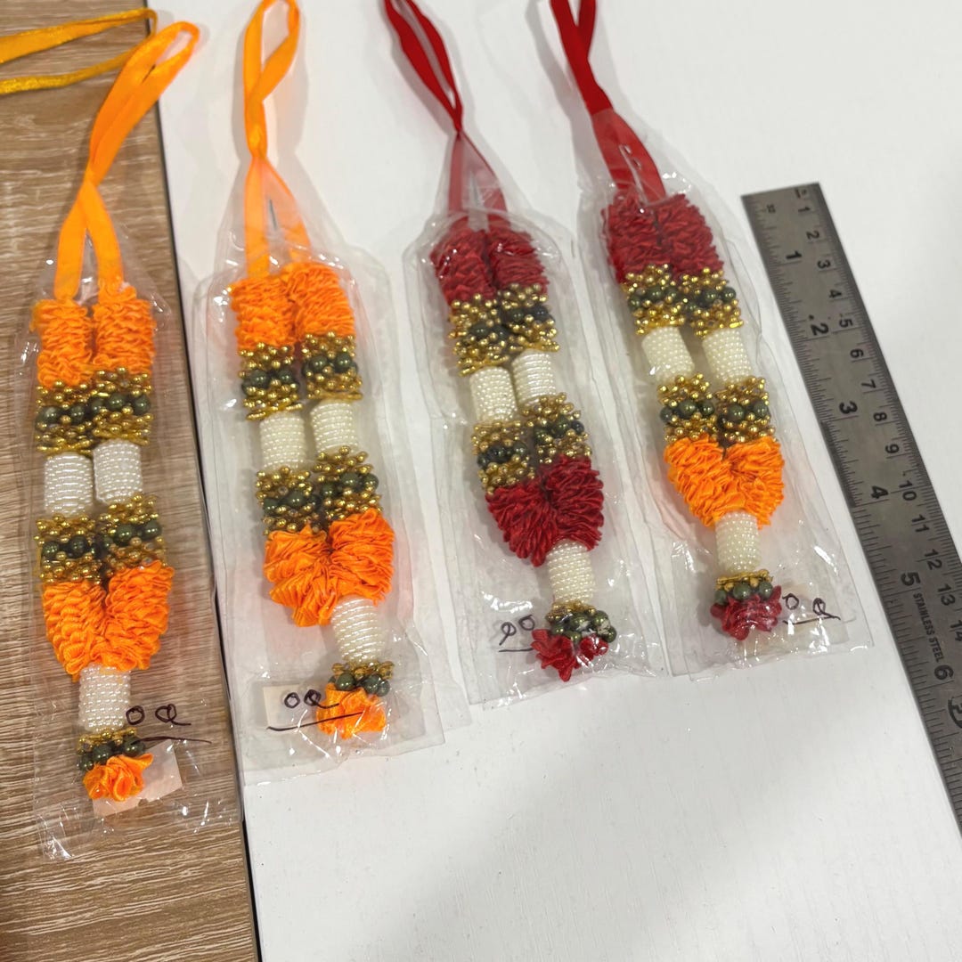 Orange Garland Mala for Idols & Photos – Decorative Beads Mala - Etsy