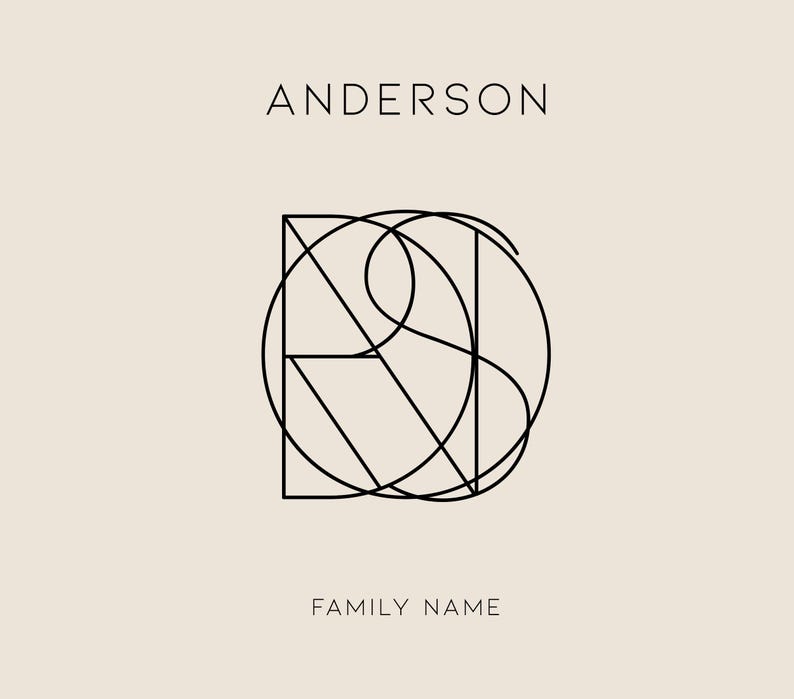 Family Name Logo for Tattoo Minimalist Logo Letter Logo Monogram Logo ...
