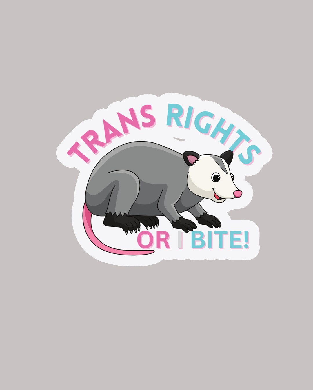 Trans Rights or I Bite Sticker - Etsy