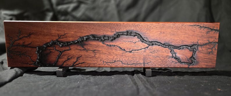 Fractal Burn Mahogany Magnetic Knife Holder - Wood Kitchen Decor - 18X4 ...