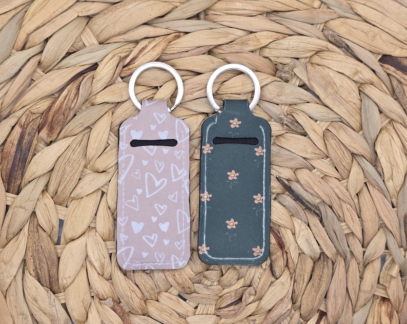 Chapstick Holder Keychain, Double Sided Keychain, Personal Gifts, Cute ...