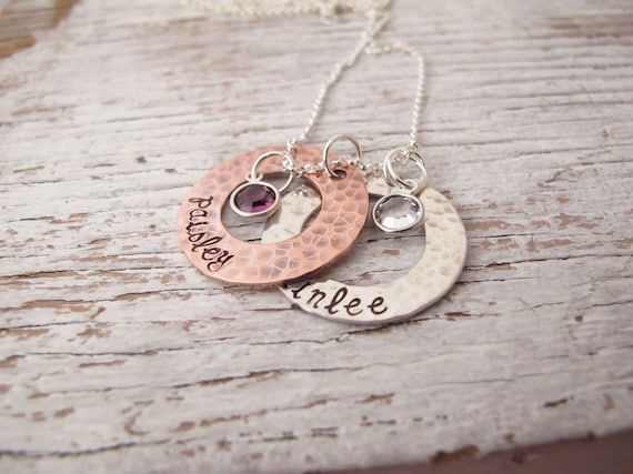 Personalized Family Jewelry Hand Stamped Mother's | Etsy