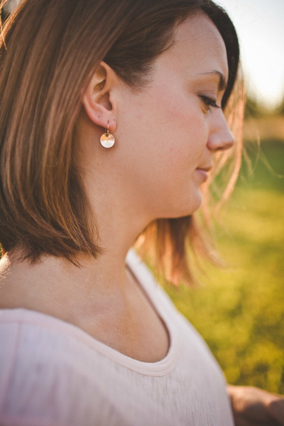 Gold Hammered SMALL Circle Earrings, Bowl Shaped, 14k Gold Filled ...