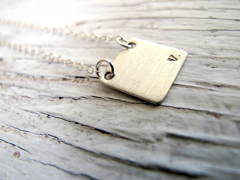 Tiny Charm Hand Stamped Jewelry Sterling Silver Initial | Etsy