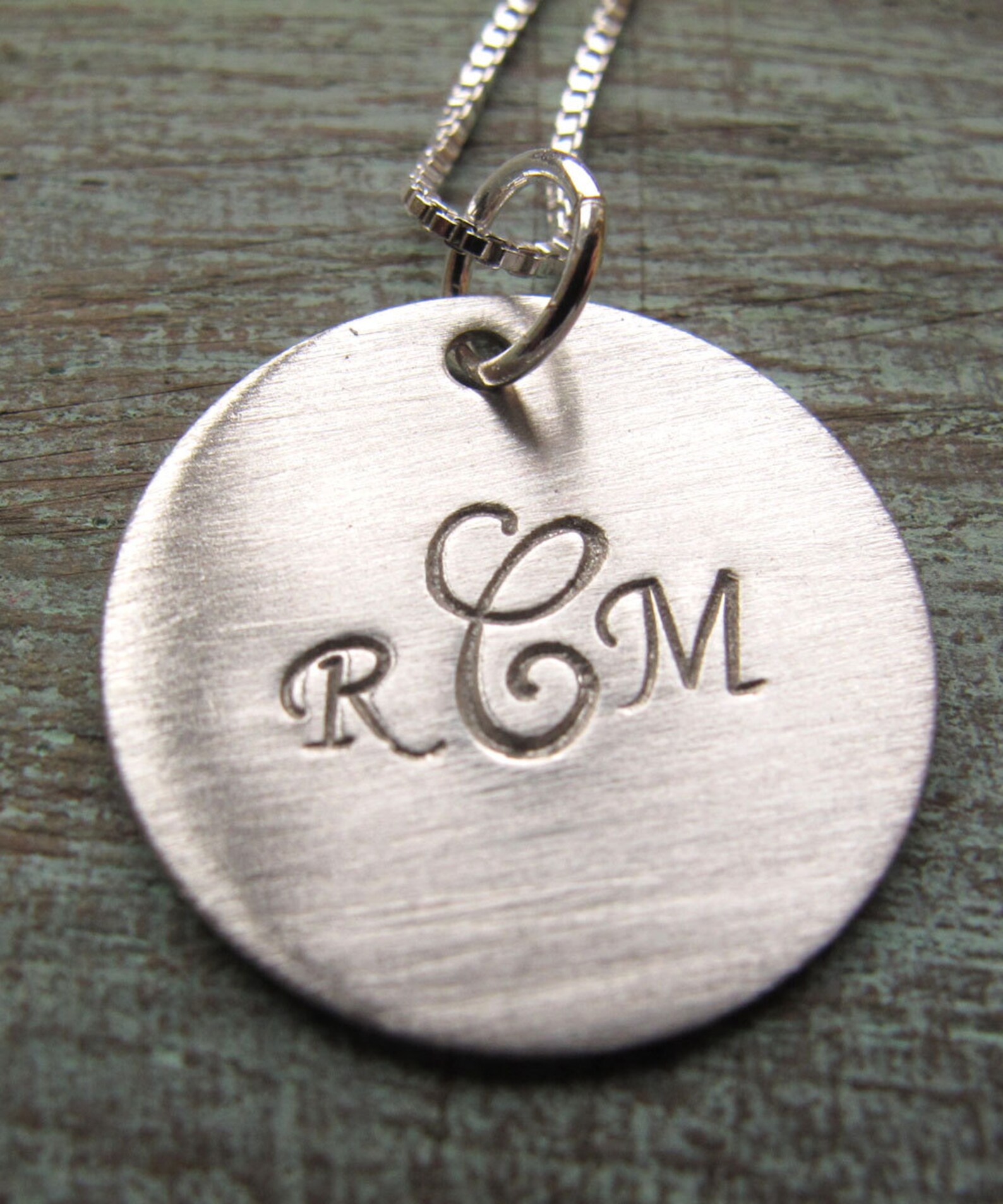 Personalized Monogram Necklace Hand Stamped Sterling Silver - Etsy