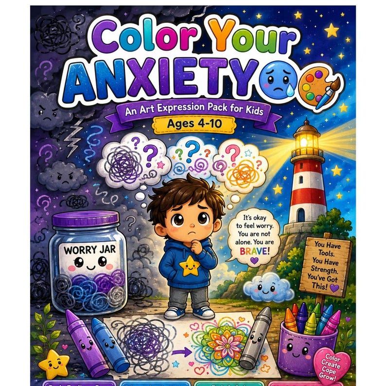 Anxiety Coping Skills Activity Pack for Kids | SEL Coloring Pages Calm ...