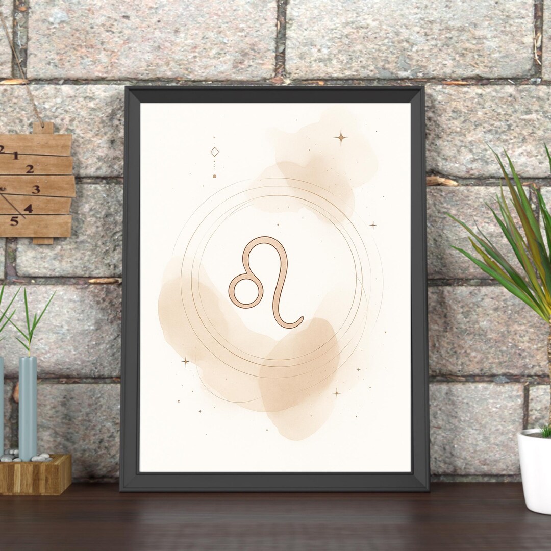 Minimalist Art Poster Leo - Digital Download - Zodiac Print - Etsy