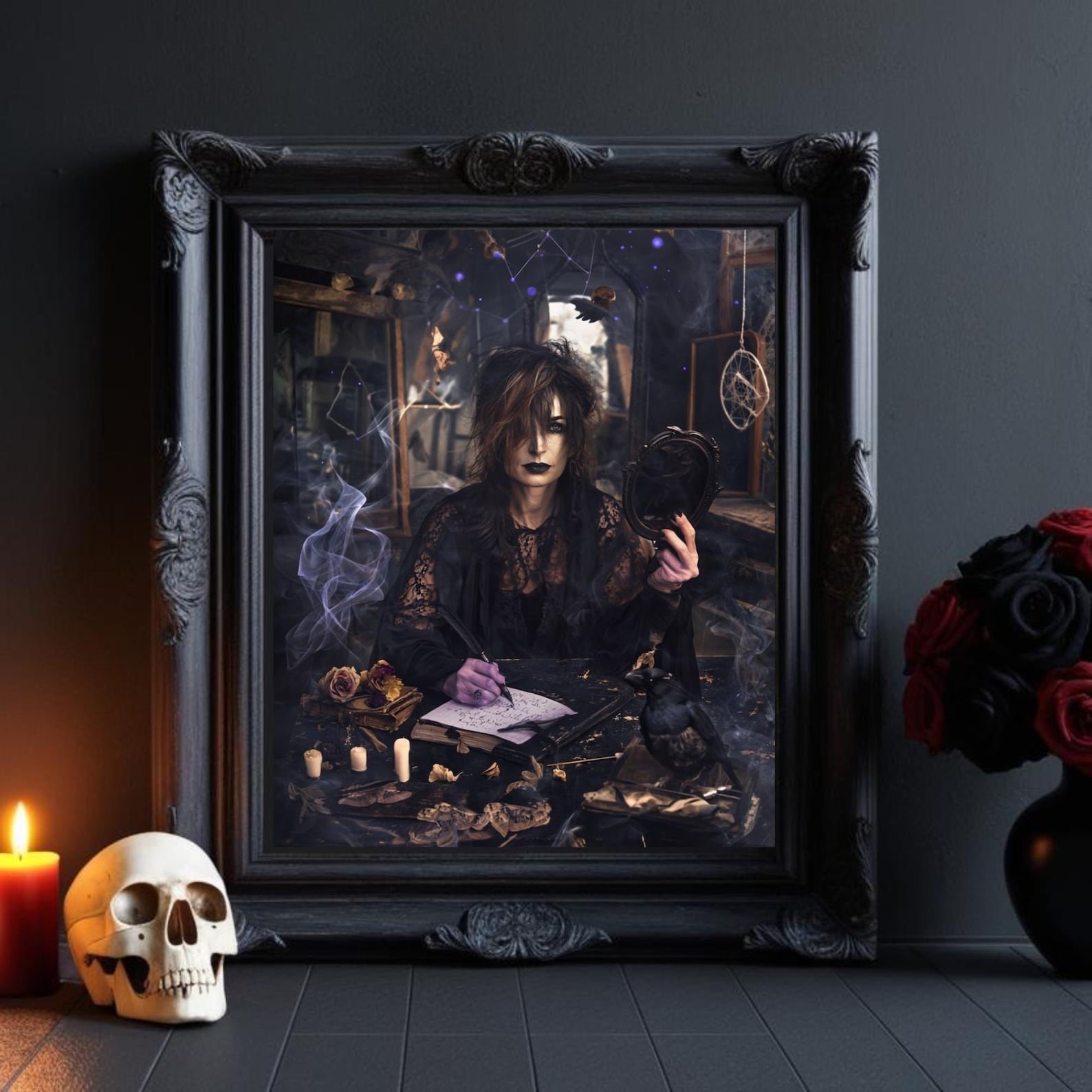 Shadow Witch Digital Poster | Dark Feminine Wall Art | Gothic Witch ...