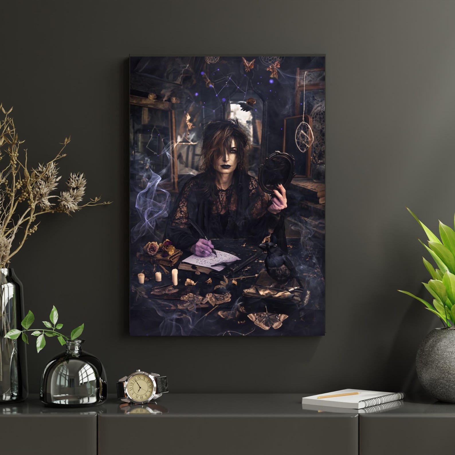 Shadow Witch Digital Poster | Dark Feminine Wall Art | Gothic Witch ...