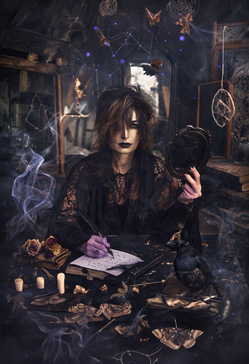 Shadow Witch Digital Poster | Dark Feminine Wall Art | Gothic Witch ...