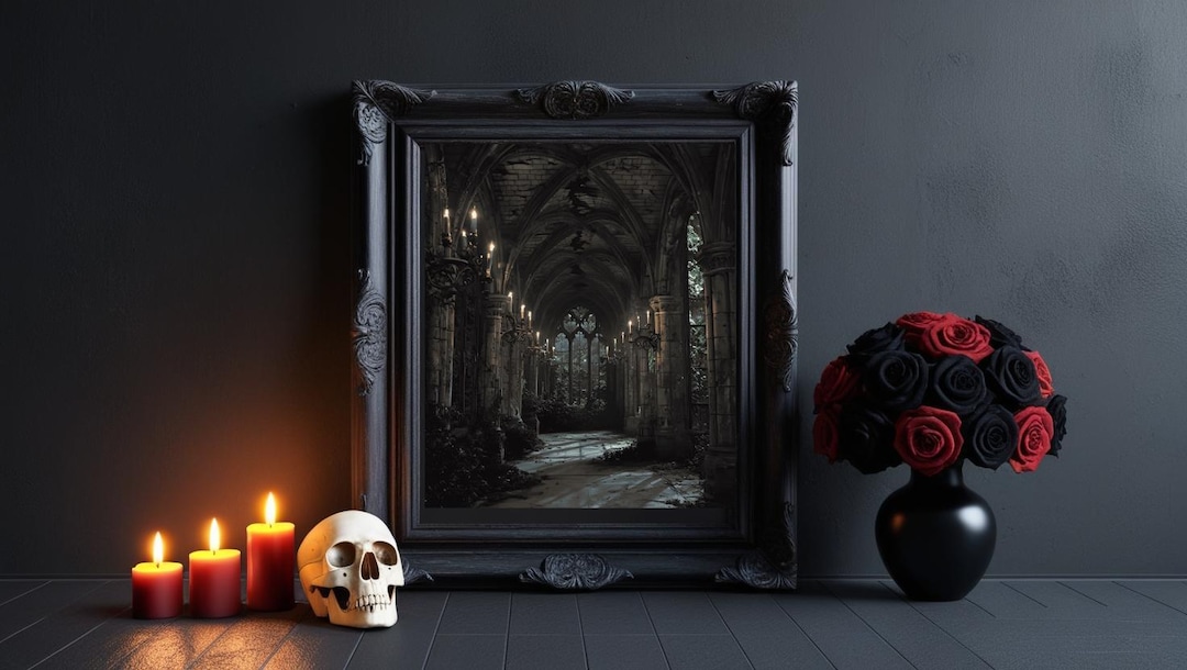 Gothic Castle Wall Art | Moonlit Gothic Architecture Printable | Dark ...