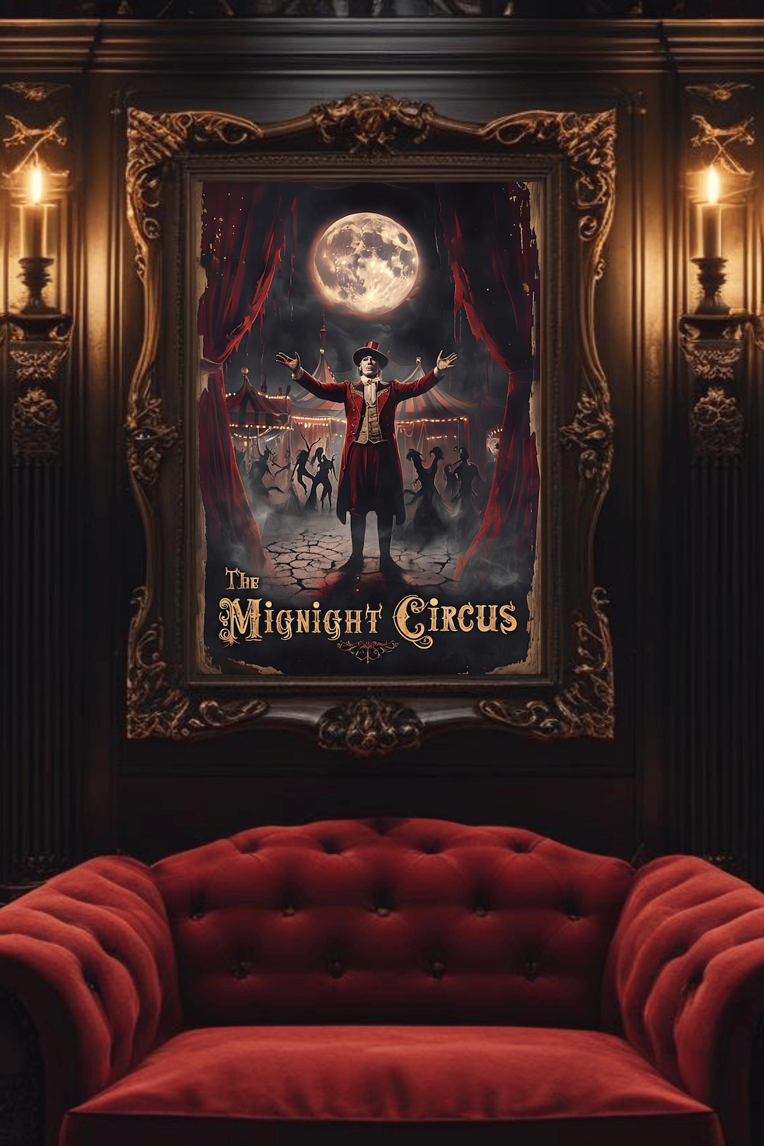 Gothic Ringmaster Circus Poster: Dark Carnival Wall Art, Halloween ...