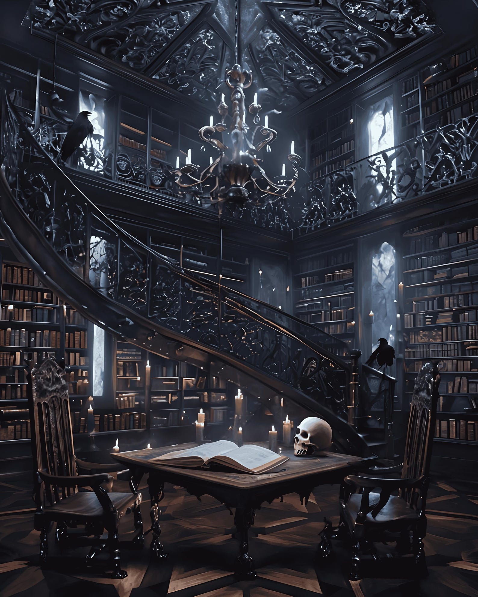 Gothic Library Wall Art | Dark Academia Digital Download | Witchcore ...