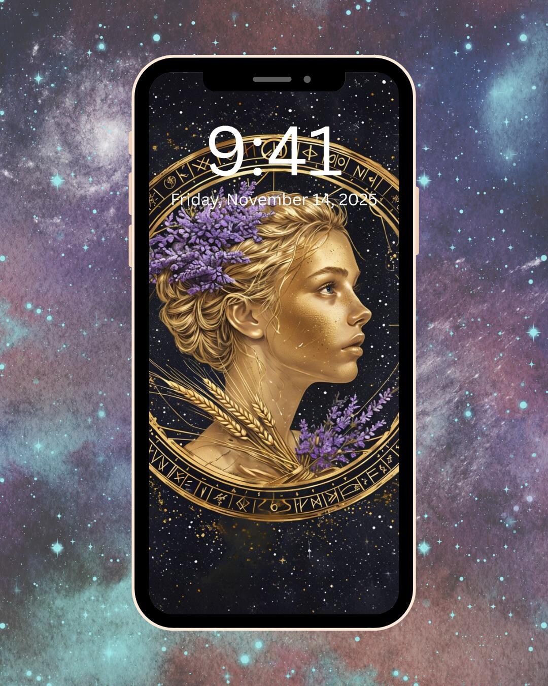 Cell Phone Wallpaper Virgo Zodiac – Celestial Astrology Lock Screen ...