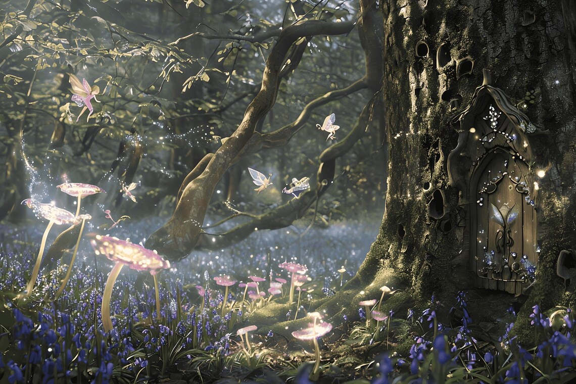 Fairy Dreamscape Art Prints: Enchanted Forest, Mystical Garden (digital ...