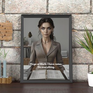 Virgo at Work Printable | Funny Zodiac Sign Wall Art | Digital Download ...