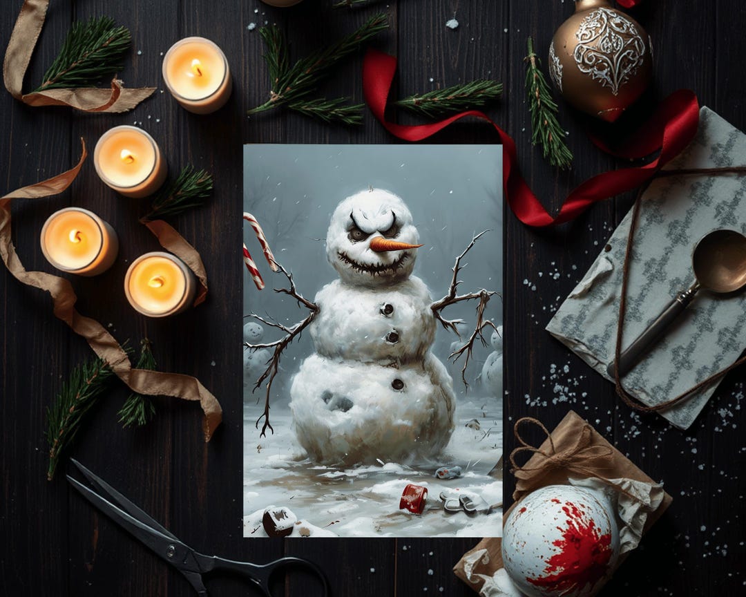 Gothmas Creepy Snowman Poster: Gothic Christmas Horror Print (digital ...
