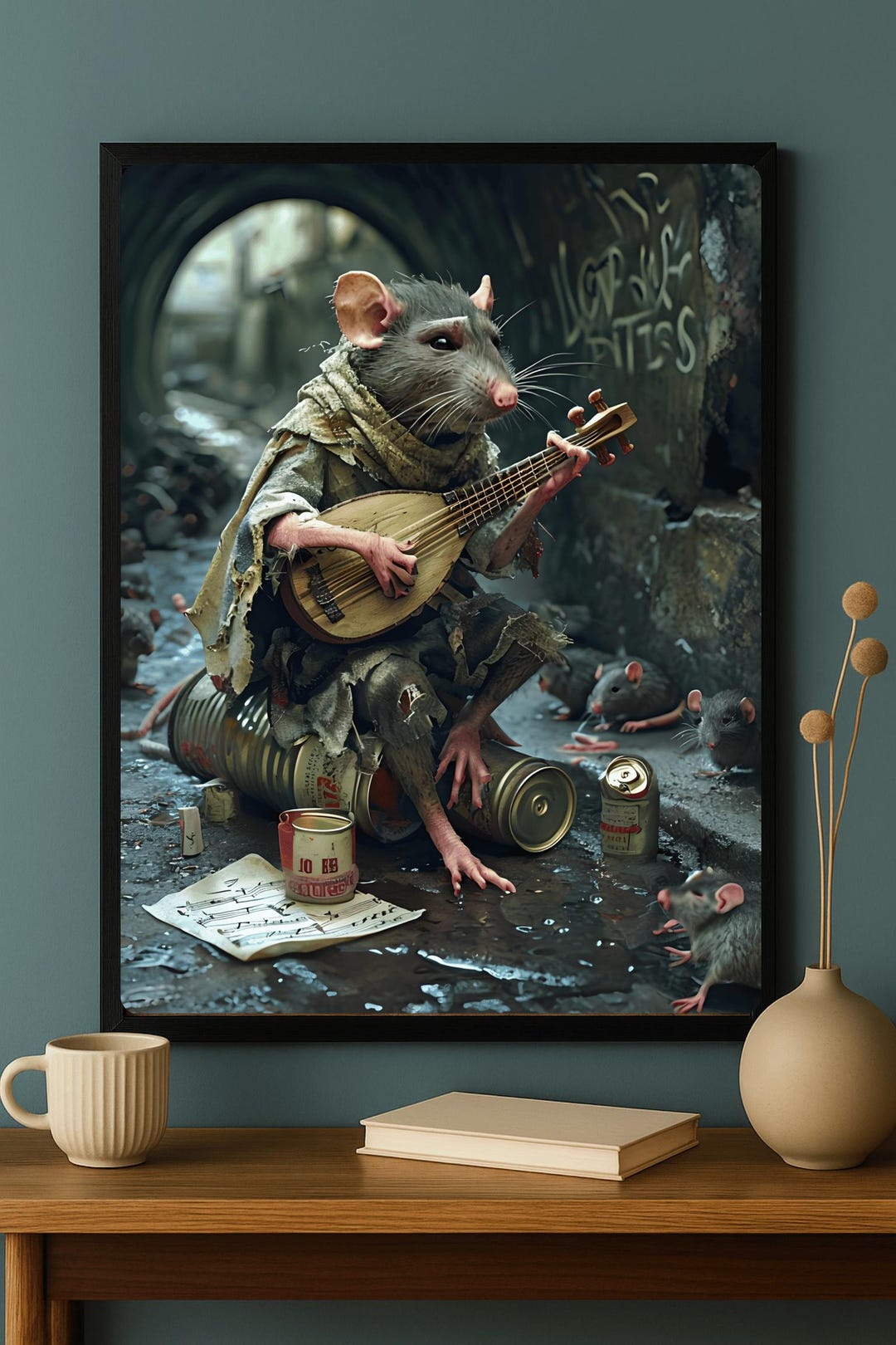 Sewer Bard Rat Art Print: Sad Gothic Rodent Ballad (digital Download ...