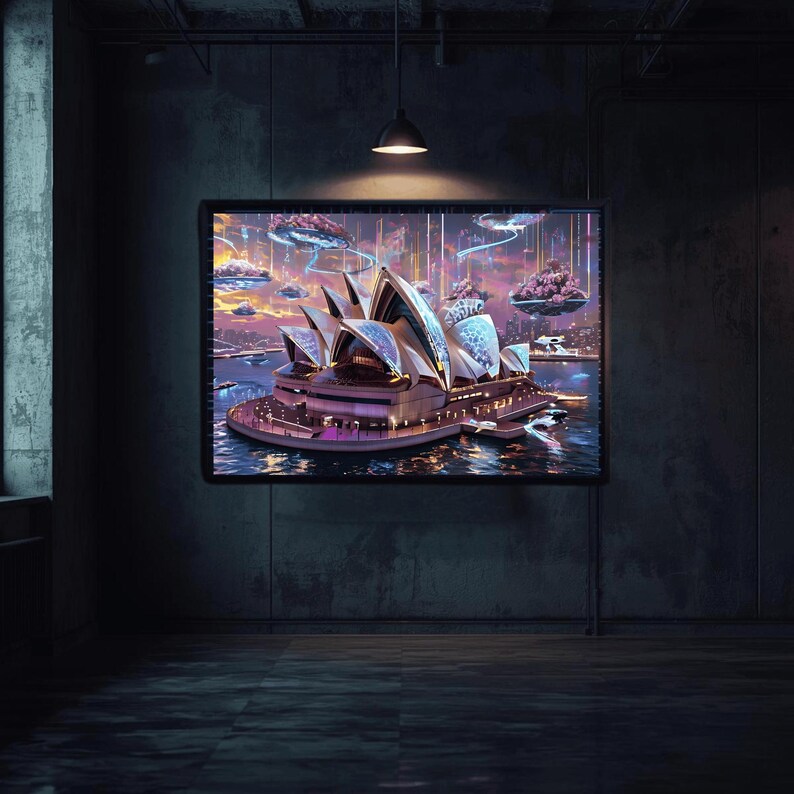 Cyberpunk Sydney Opera House Art Print: Futuristic Sci-fi Decor - Etsy