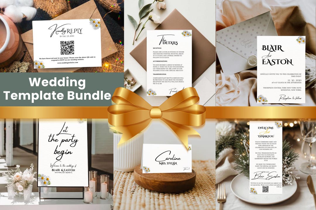 Elegant Wedding Reception Sign Template Package Minimal Wedding ...