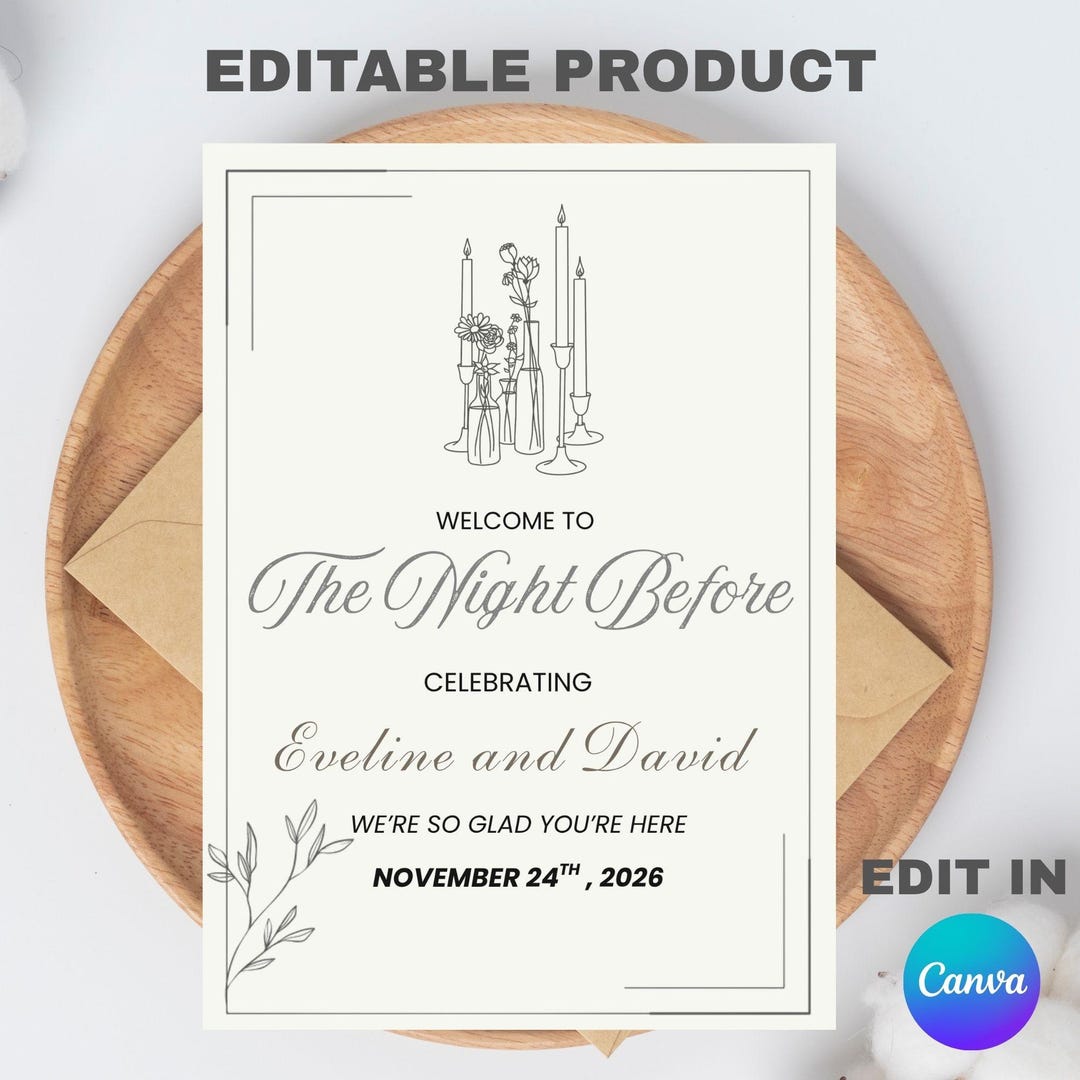 Editable the Night Before Party Invitation Template (5x7) Digital ...