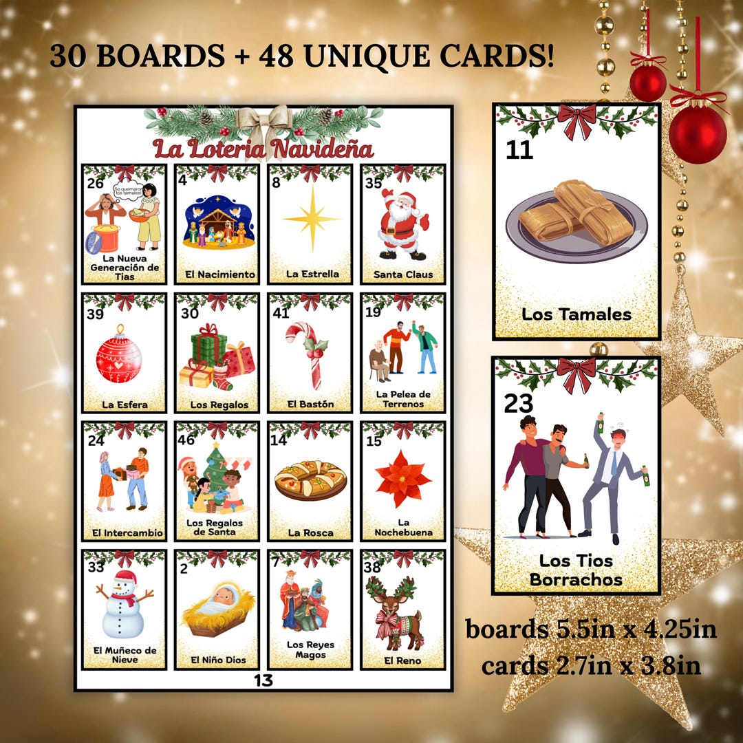 La Loteria Navideña, Christmas Family Spanish Game - Etsy