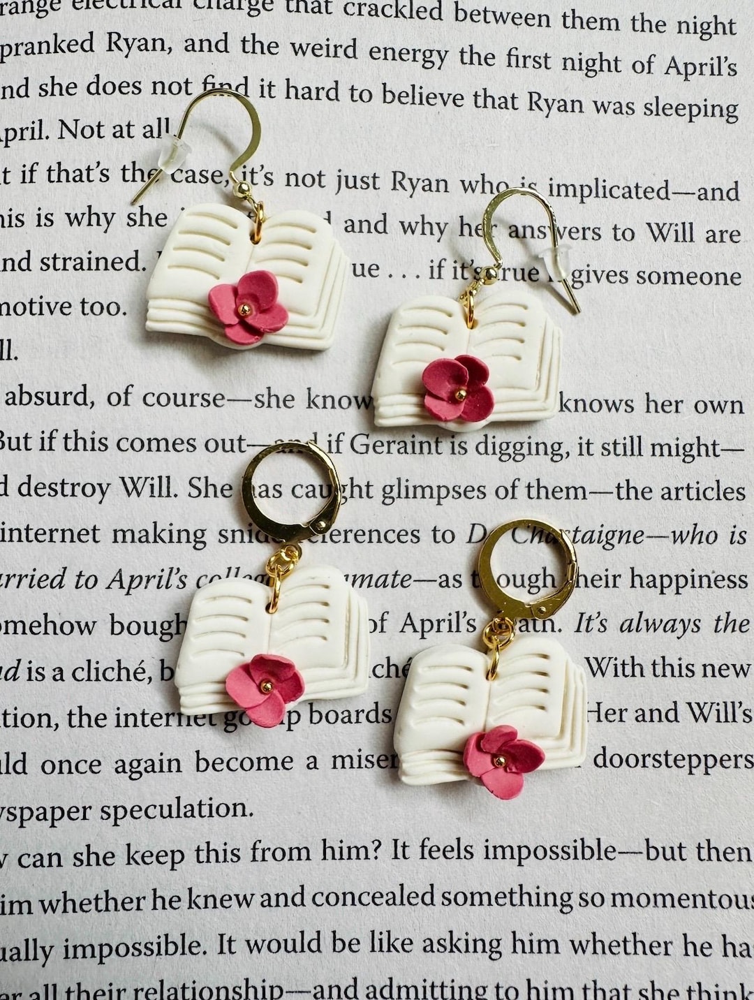 Open Book Earrings for Readers | Handmade Polymer Clay Jewelry - Etsy