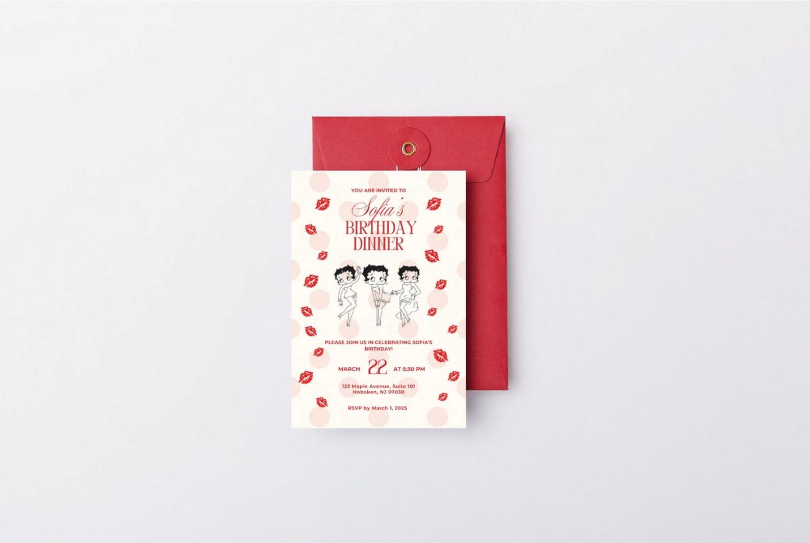 Betty Boop Theme Birthday Invitation Template - Etsy