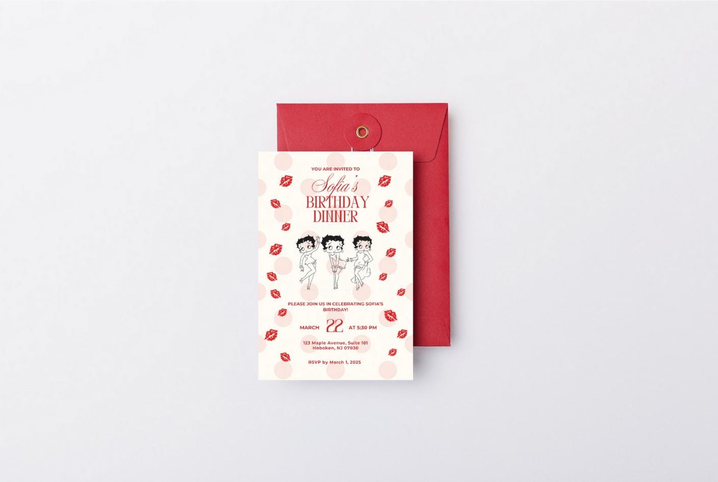 Betty Boop Theme Birthday Invitation Template - Etsy