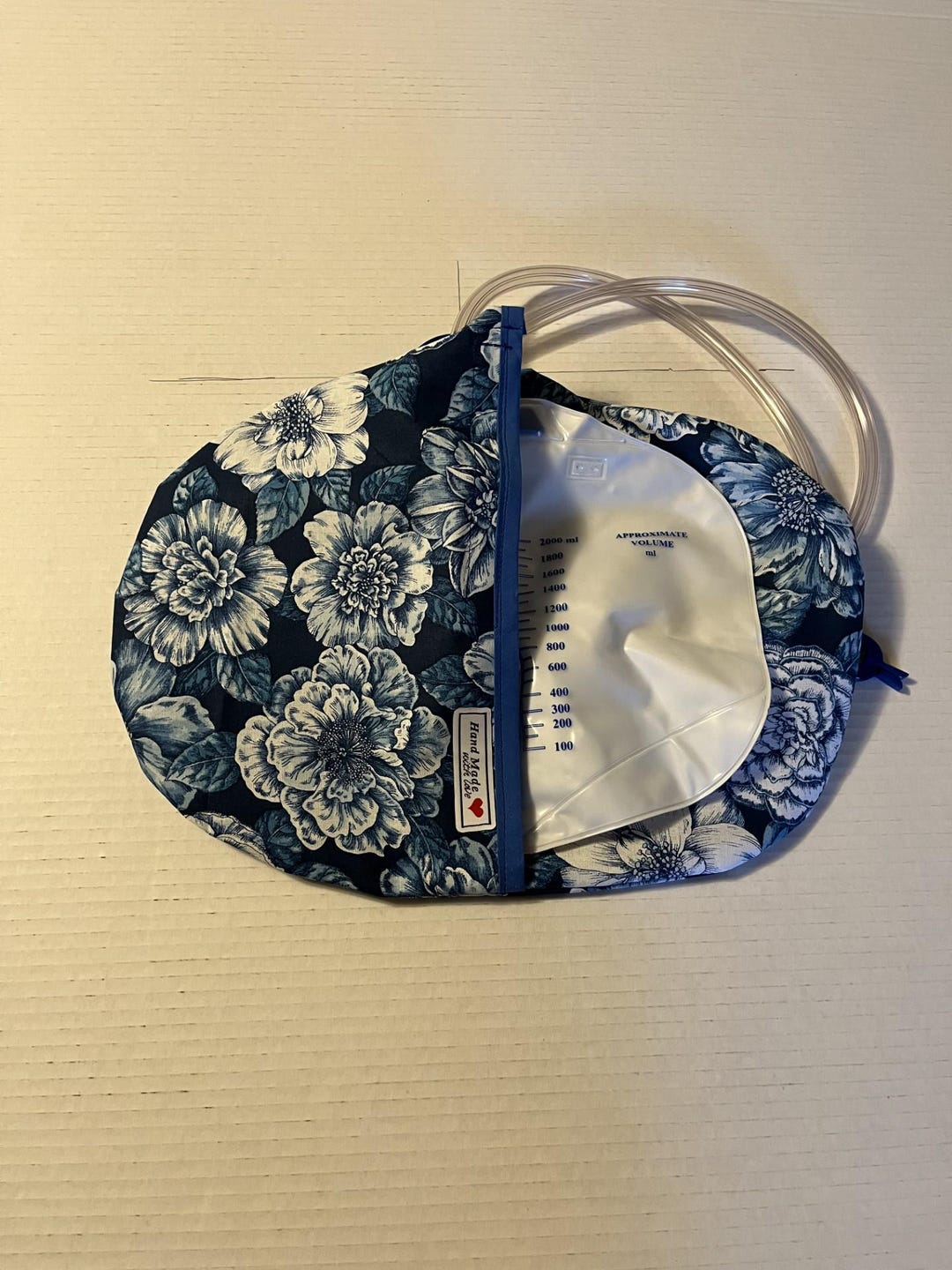 Catheter Foley Bag Cover, Fits 2000ML Bag (WAL) Floral on Navy Blue ...
