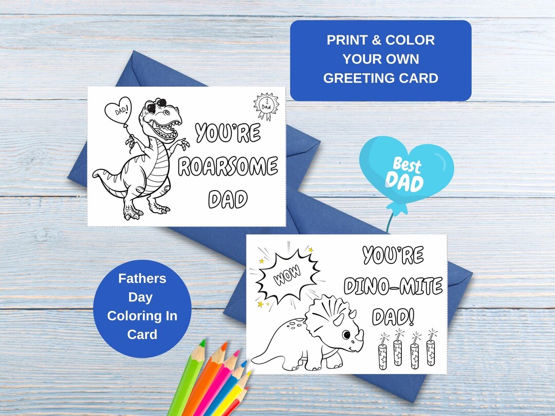 Printable Father’s Day Coloring in Cards for Kids, Father’s Day ...