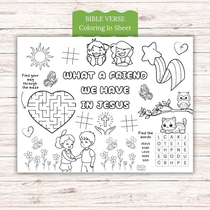 Faith Based Activity Sheets - Etsy