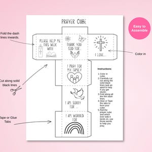 Prayer Cube for Kids, Printable Sunday School Activity, Help Kids Learn ...