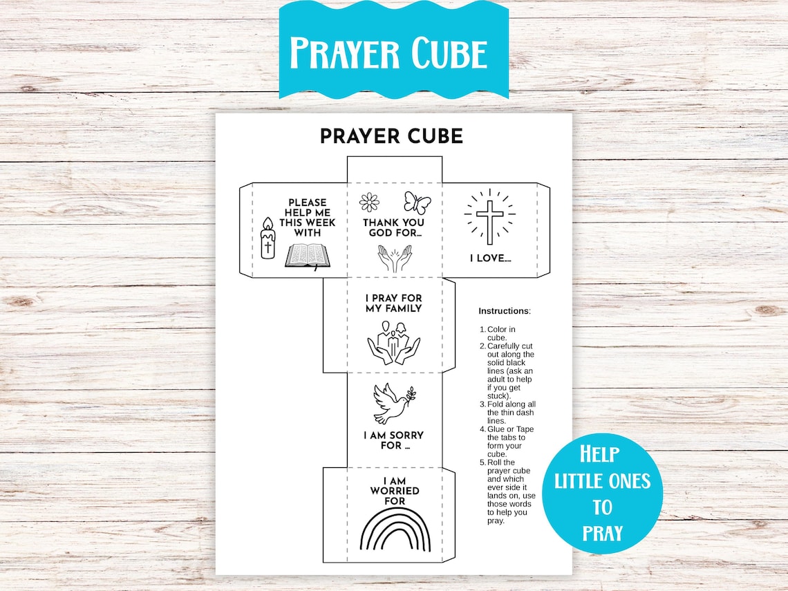 Printable Prayer Cube: Christian Kids' Craft, Sunday School Bible ...