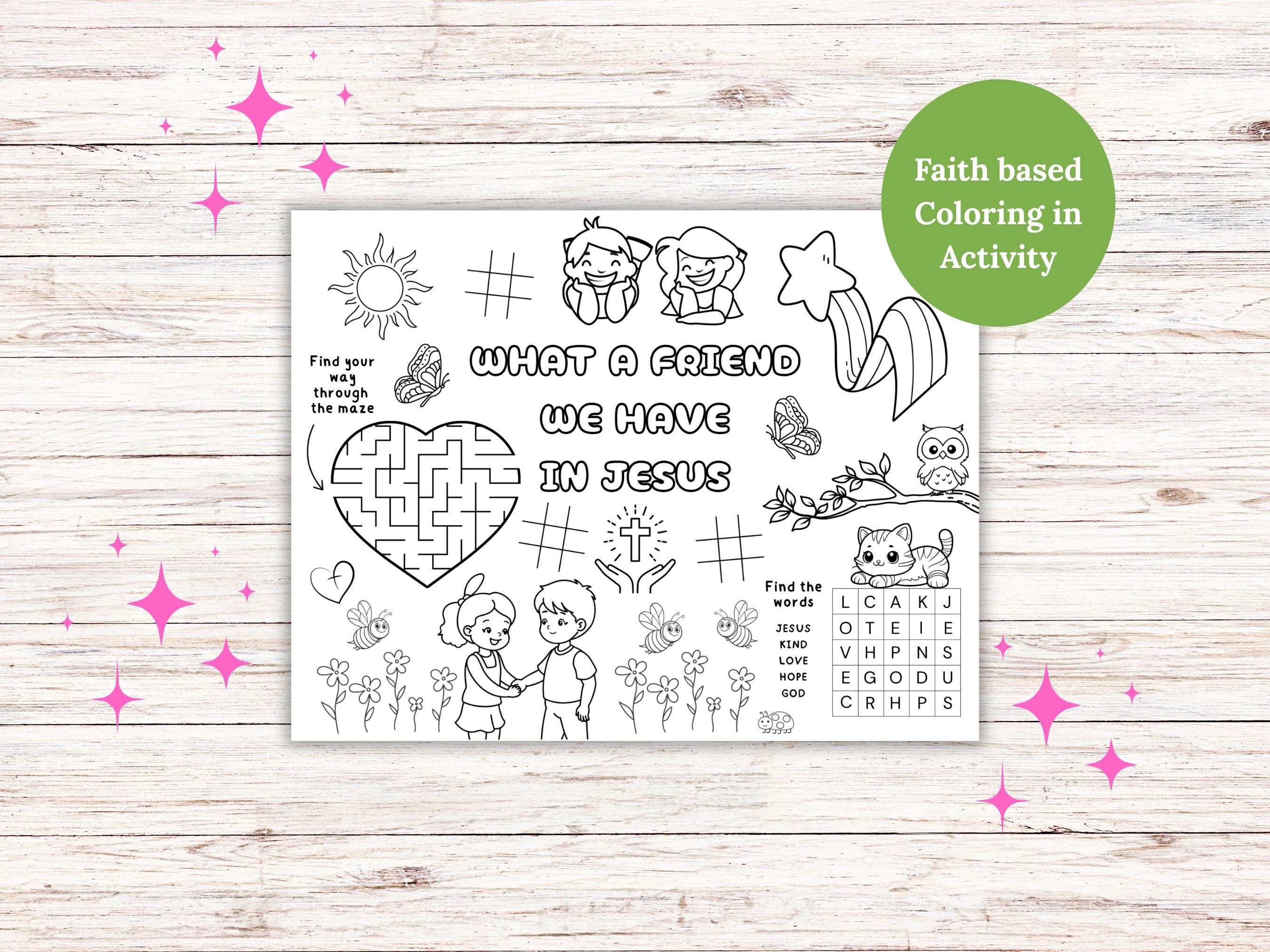 Christian Faith Based Friend of Jesus Color in Sunday School Printable ...