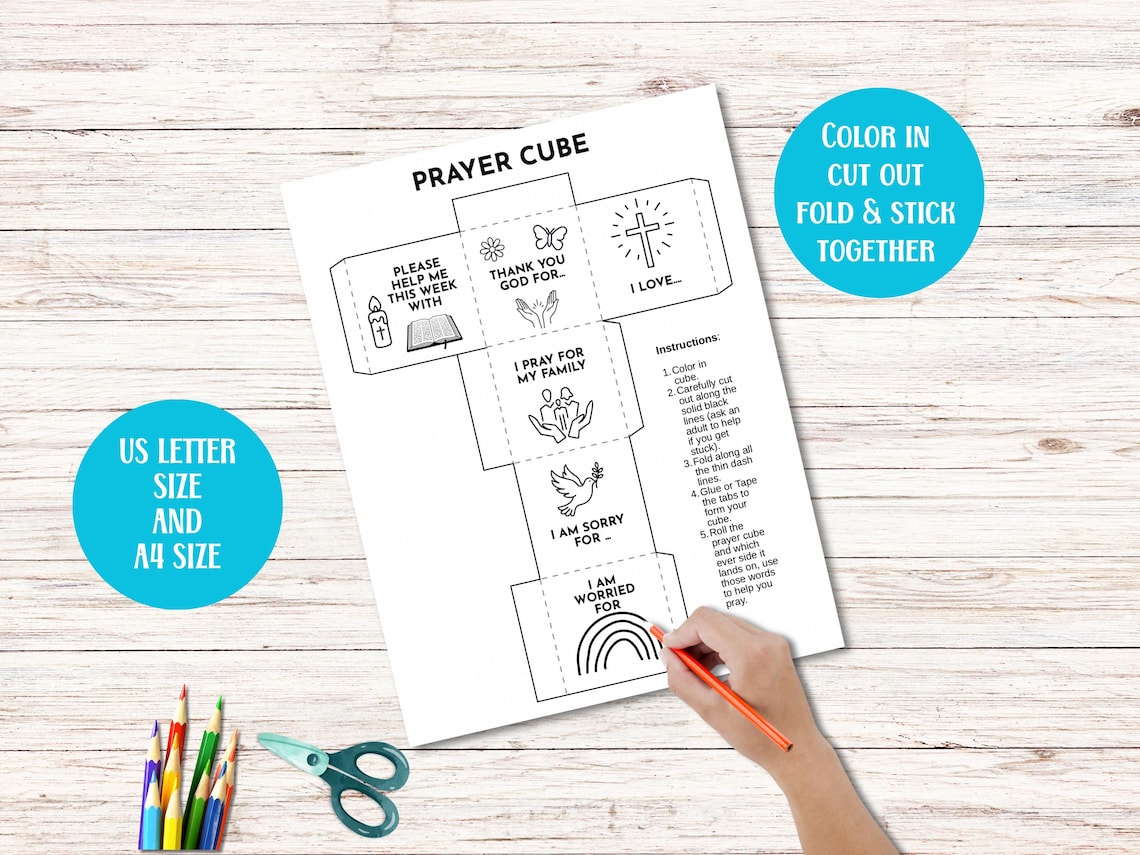 Printable Prayer Cube: Christian Kids' Craft, Sunday School Bible ...
