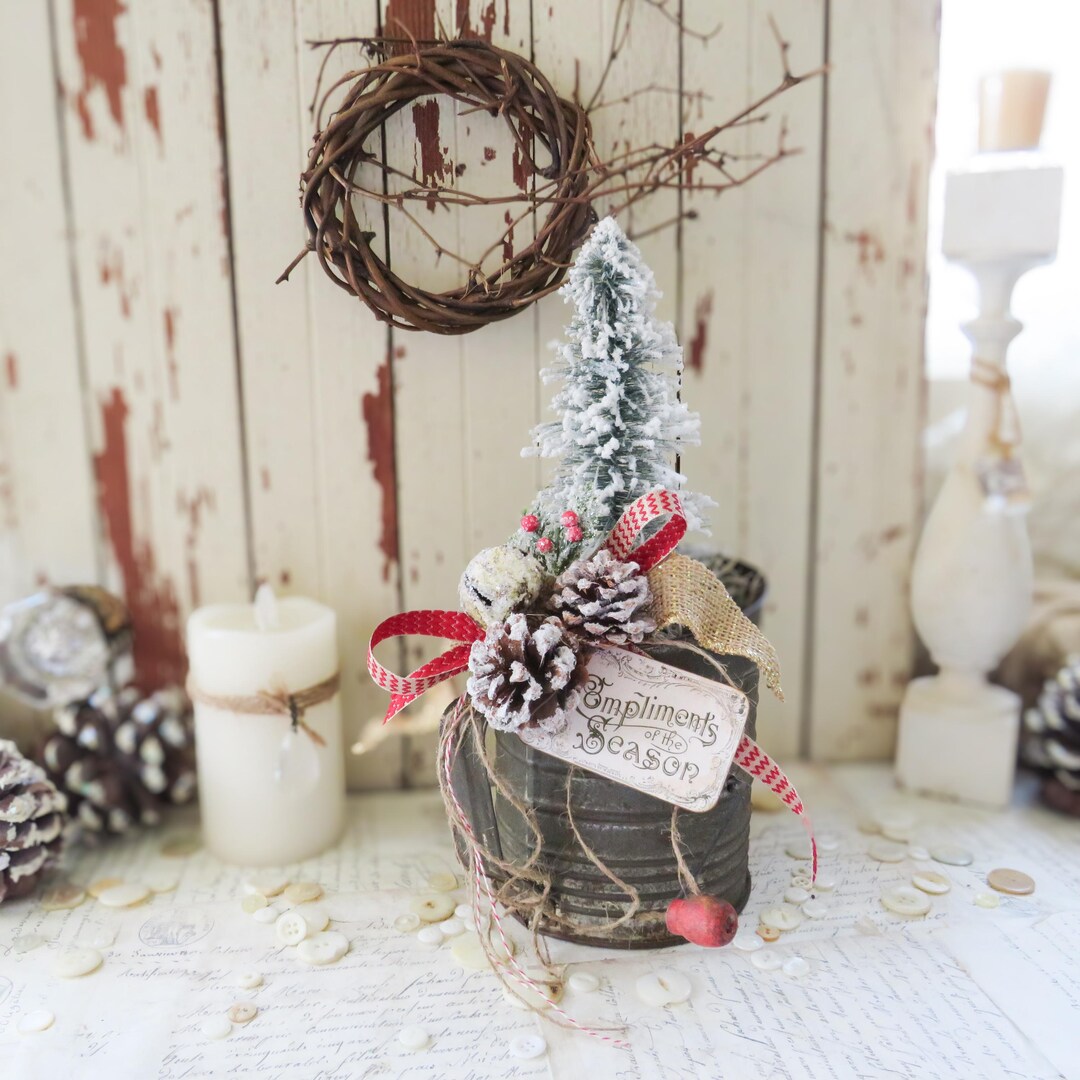 Vintage Kitchen Flour Sifter With Christmas Holiday Arrangement and ...