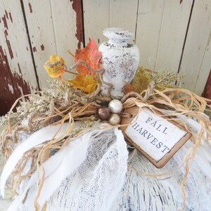 Pumpkin Fall Farmhouse Decor Repurposed Vintage Bundt Pan With Chippy ...