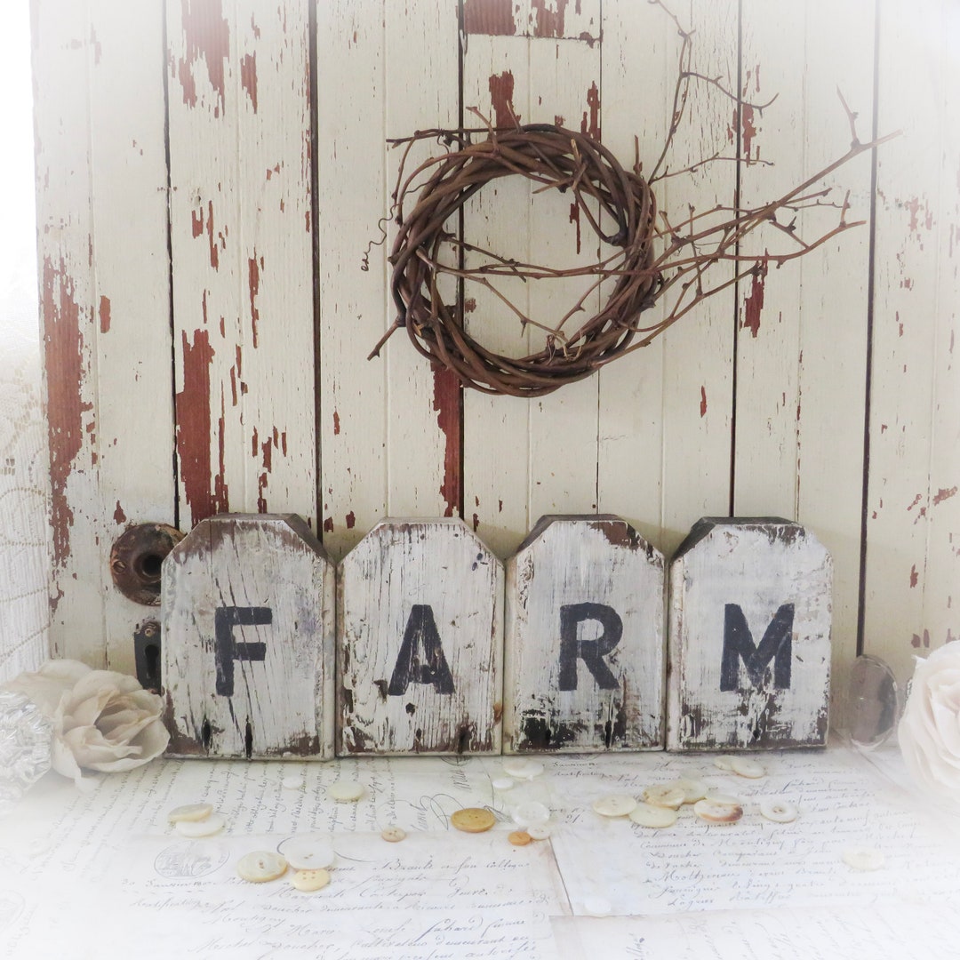Farmhouse Wood Sign on Antique Architectural Salvage Repurposed ...