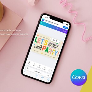 Kids Birthday Party Invitation Editable Canva Template Confetti ...