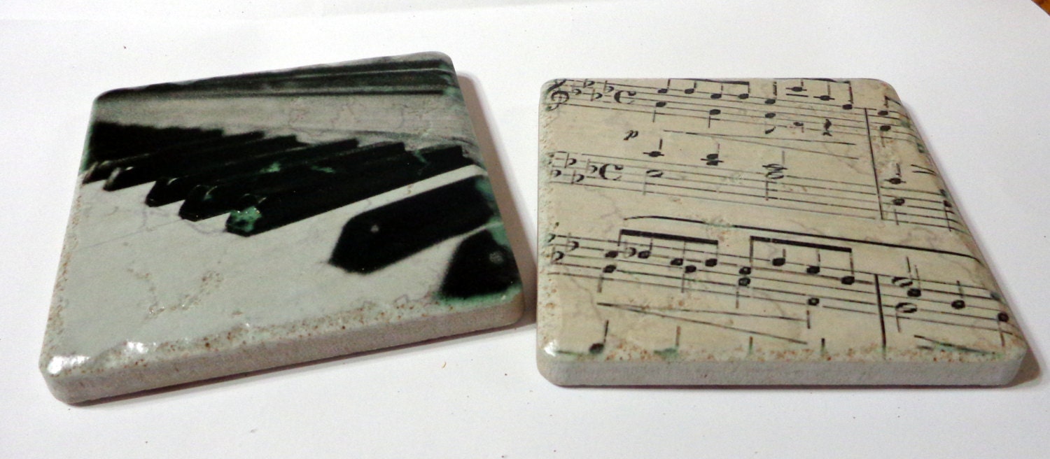 Coasters of Piano Keys and Sheet Music - Etsy